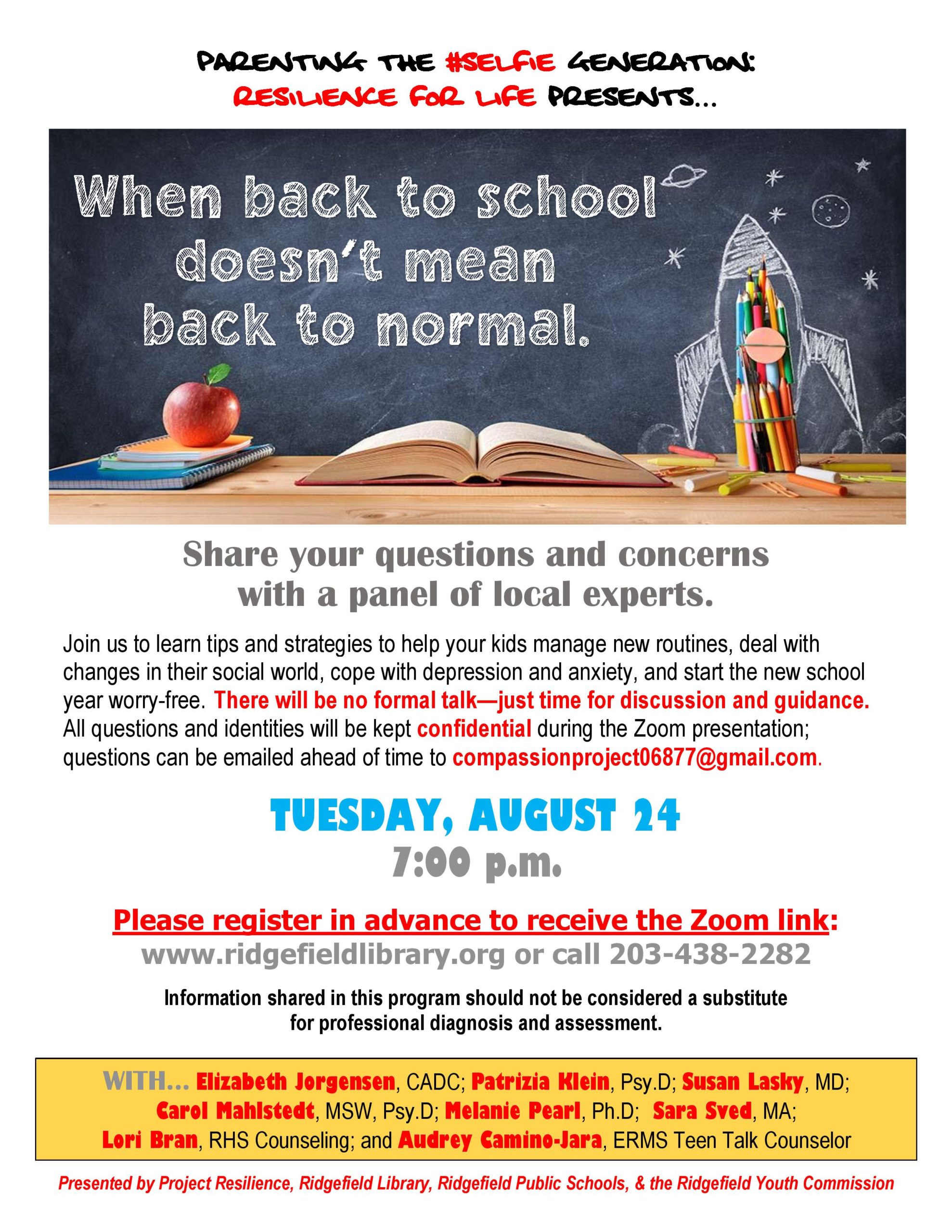 Join A Resilience Panel Discussion When Back To School Doesn t Mean Back To Normal Kids In 